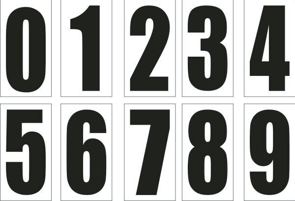 Racing Numbers Black